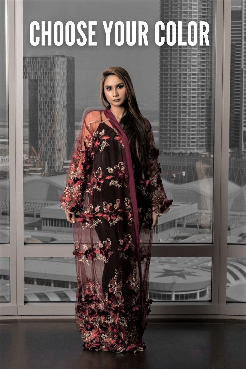 Custom Bridal Robe, Elegant Sheer Evening Gown | Ellectives